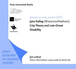 Joint Session in Feminist Theory | Crip Theory and Late-Onset Disability • Margherita-von ...